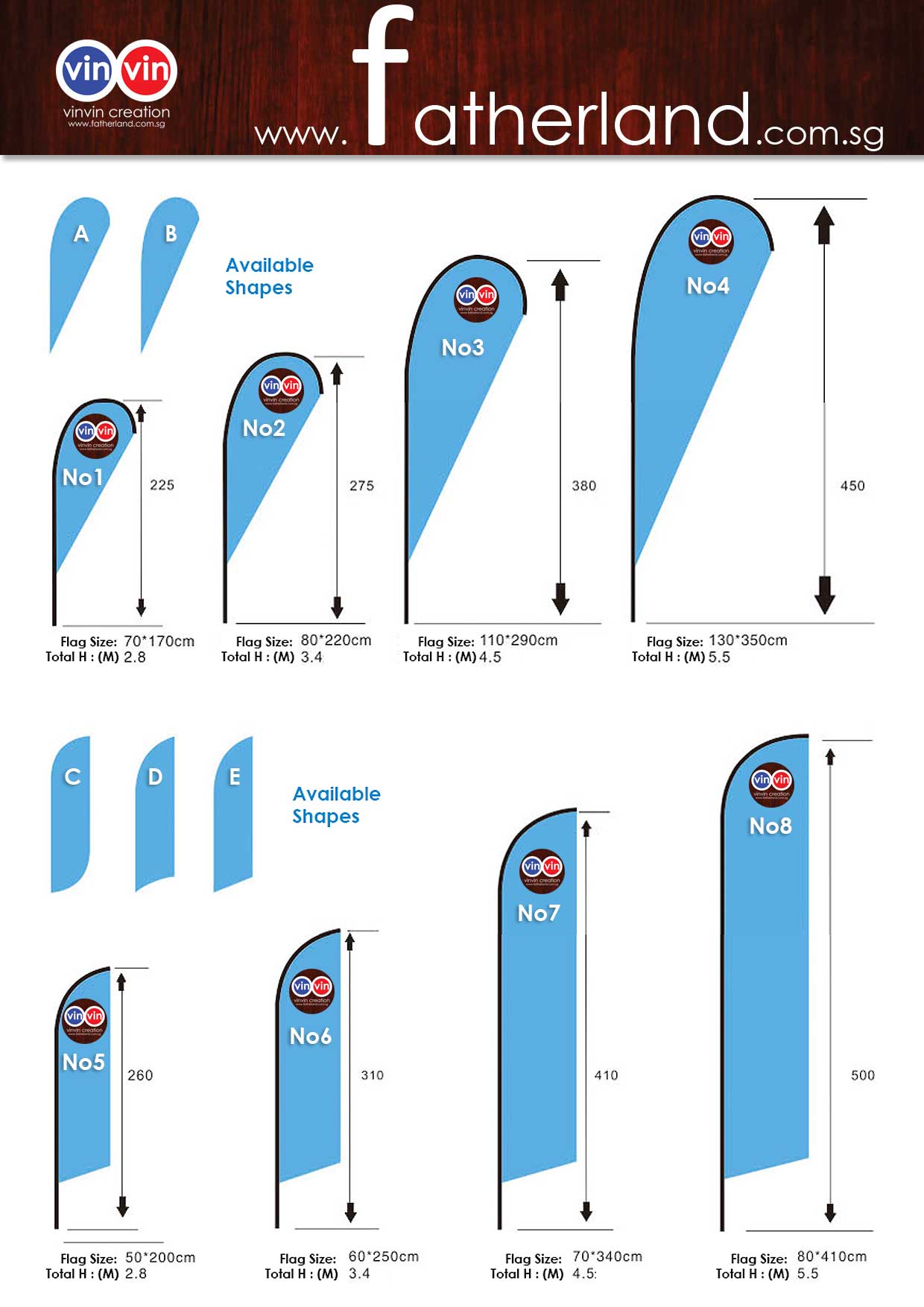 FLYING BANNER ( TEAR DROP SHAPE ) 3.4 meter - www.fatherland.com.sg