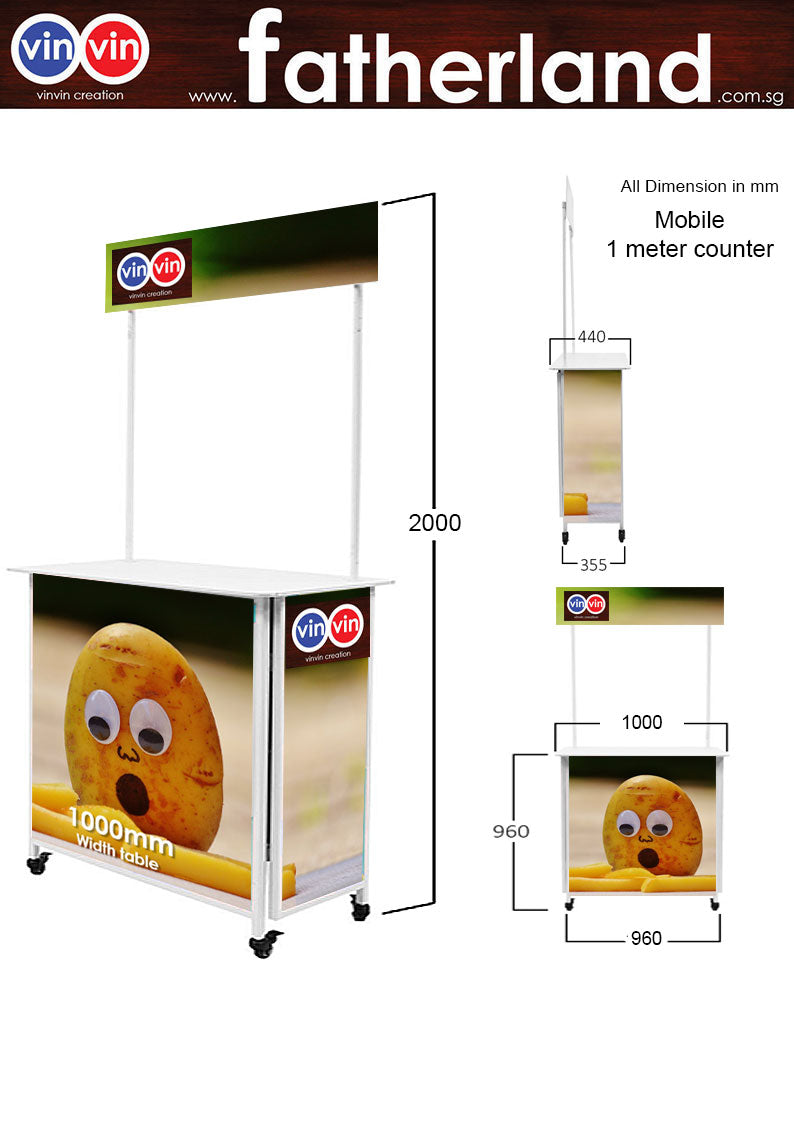 Mobile Promotion Counter Large 1 Meter Width - www.fatherland.com.sg
