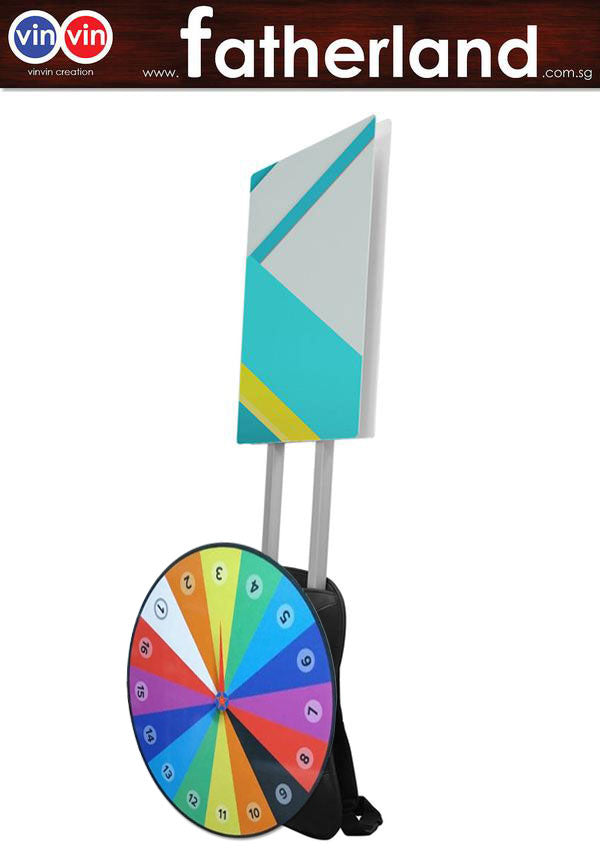 Man Pack Mobile Sign - A2 Size and Wheel of Fortune - www.fatherland.com.sg