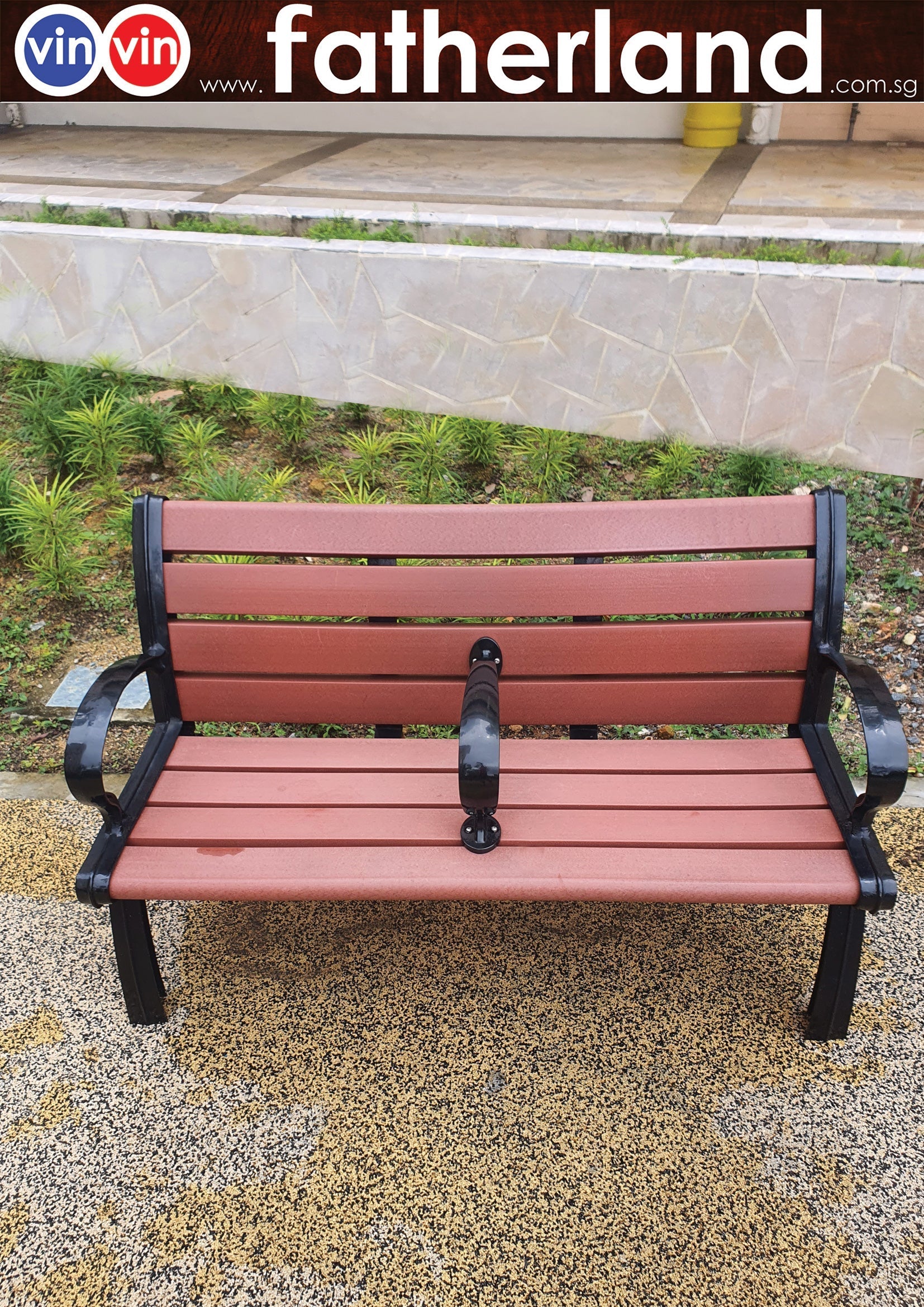 OUTDOOR PARK BENCH MODEL VIN-06-1USP Synthetic imitation Fibre Plastic ...