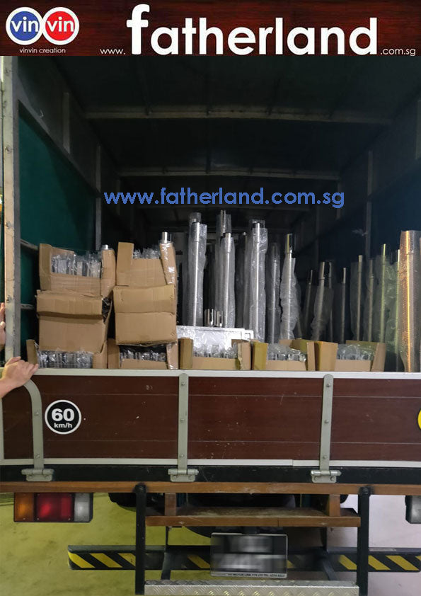 STAINLESS STEEL QUEUE POLE WITH ORANGE BELT ( HG ) - www.fatherland.com.sg