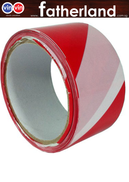WARNING TAPE 3 inches X 40M (RED/WHITE) - www.fatherland.com.sg