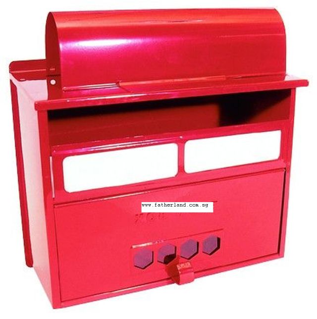 STEEL RED LETTER BOX ( 320MM X 145MM X 254MM ) - www.fatherland.com.sg