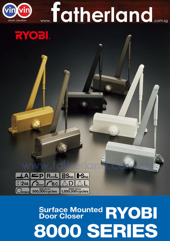 RYOBI DOOR CLOSER SILVER 8002 (STANDARD ARM) - www.fatherland.com.sg