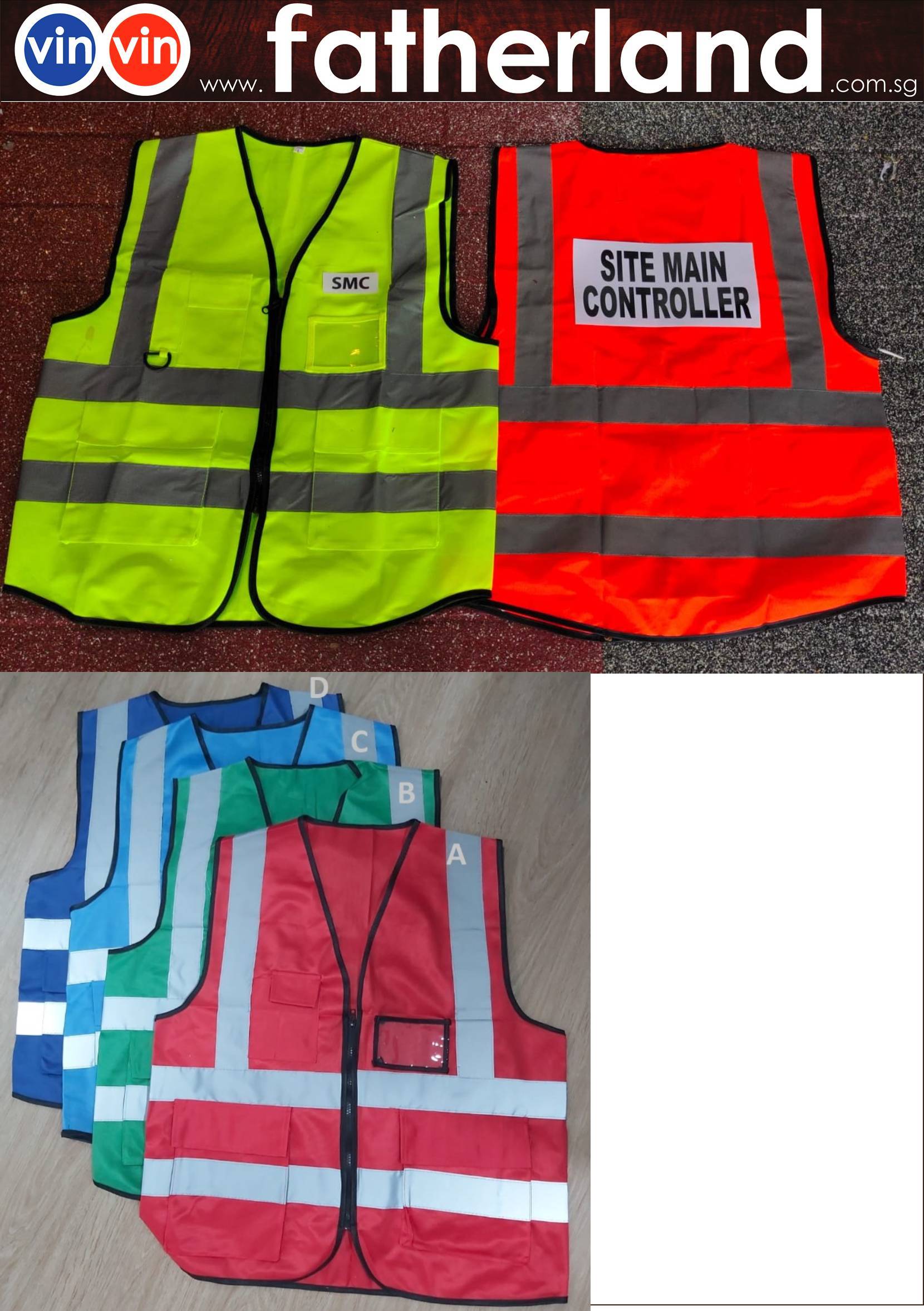 SAFETY REFLECTIVE VEST with logo Prinitng ( CUSTOM MADE ) HG SMOOTH SE ...