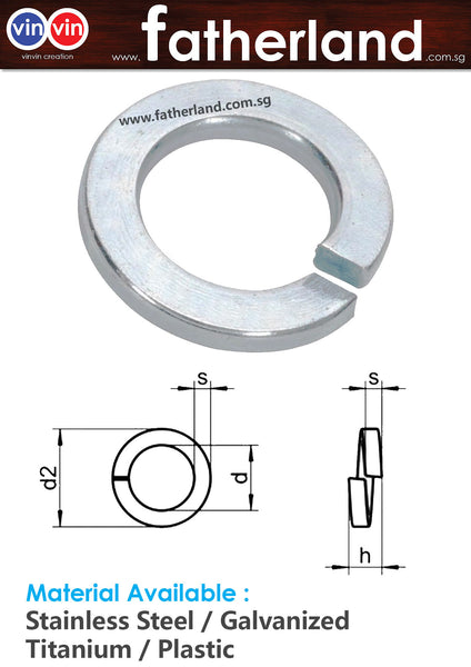 Stainless Steel Spring Washer M10 - www.fatherland.com.sg