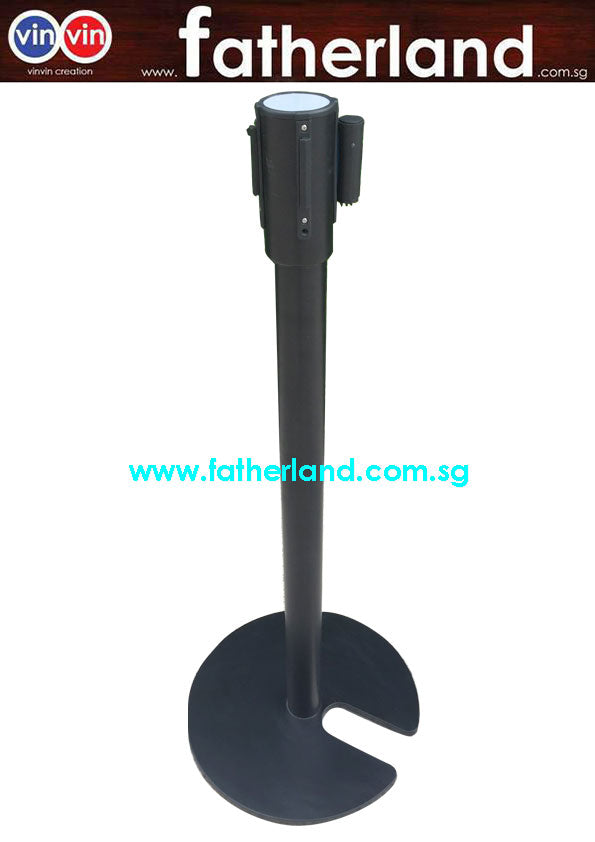 Stackable Queue Pole Black Pole Red Belt EC Series - www.fatherland.com.sg