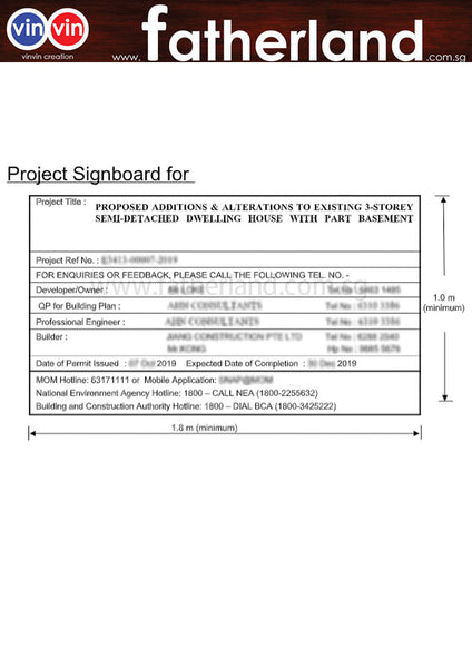 PROJECT SIGNBOARD STICKER WITH OUTDOOR PVC BOARD BCA - www.fatherland ...