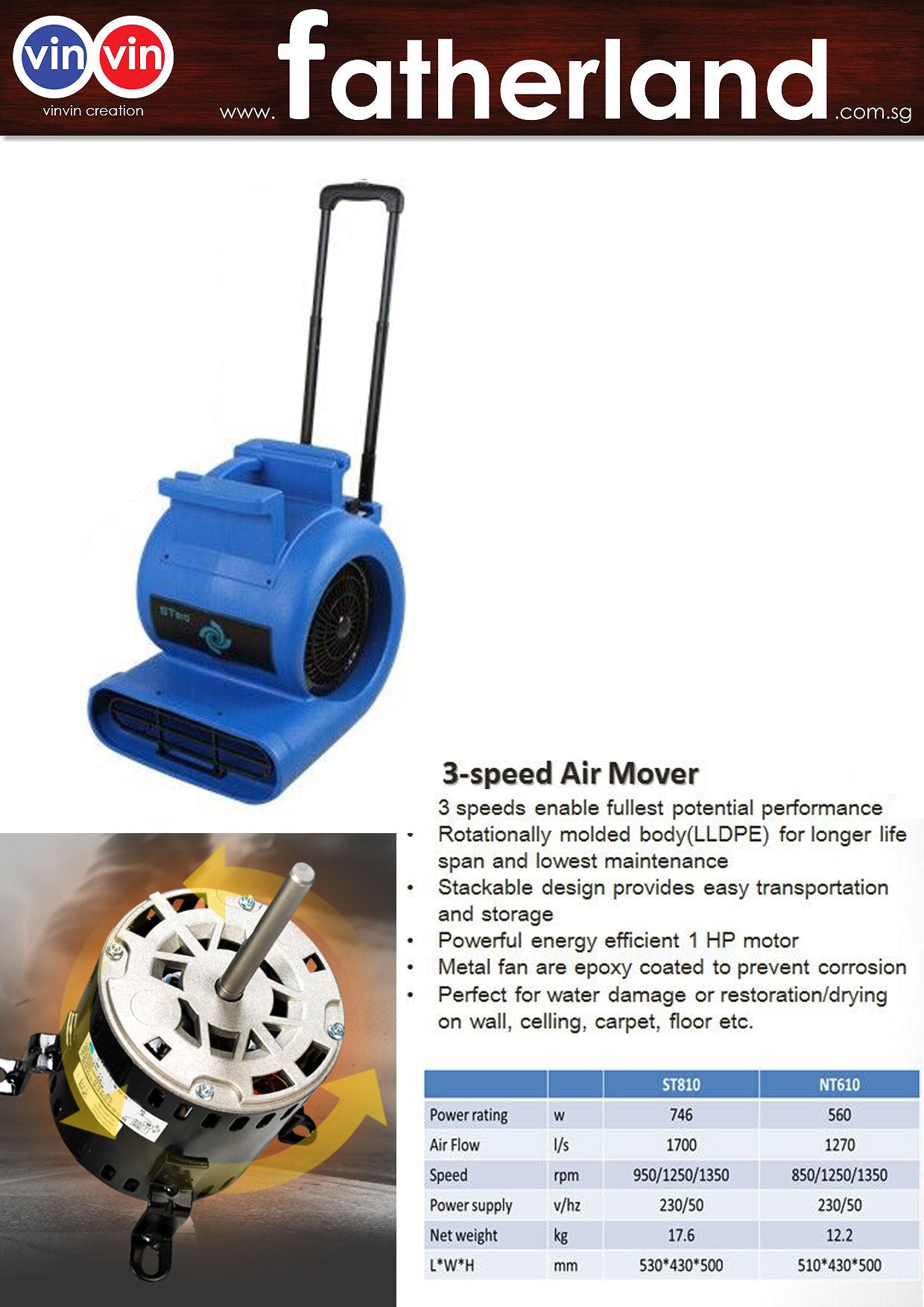 TOILET BLOWER SILENT WITH HANDLE - www.fatherland.com.sg