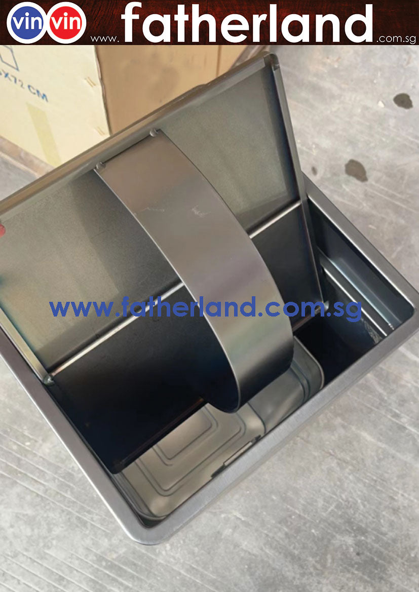 Stainless Steel Recycle Bin 70L Square - www.fatherland.com.sg