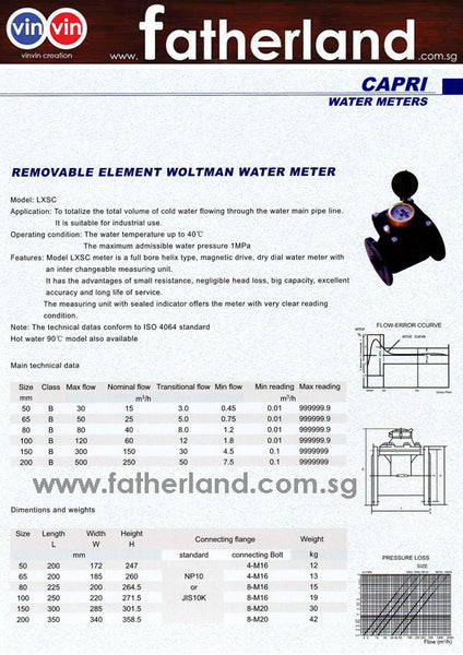 Capri Water Meter (mechanical) - www.fatherland.com.sg